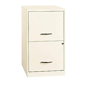Hirsh Industries Space Solutions 18in 2 Drawer Metal File Cabinet Pearl White