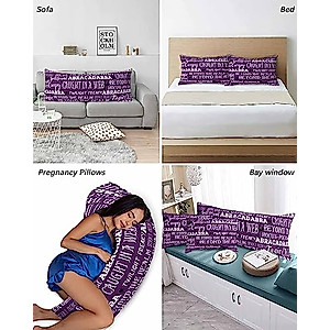 Edwiinsa Halloween Pillow Covers Standard Size Set of 2 Bed Pillow, Rustic Black Bat White Words Purple Plush Soft Comfort for Hair/Skin Cooling Pillowcases with Envelop Closure 20''x26''