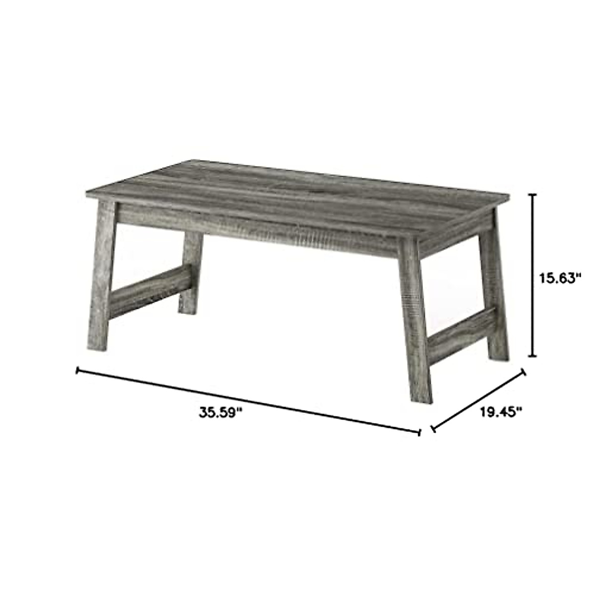 Furinno Beginning Coffee Table, French Oak Grey , 19.45D x 35.59W x 15.63H in