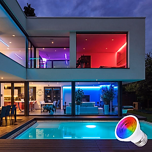 ILC Par16 LED Light Bulbs 40 Watt Equivalent Color Changing E26 Screw 45°, 12 Colors Dimmable Daylight White 5000K RGB LED Spot Light Bulb with 5W Remote Control,(Pack of 4)