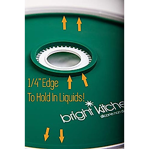 2 Fruit Leather Silicone Dehydrator Sheets with EDGES - NON-Toxic for Nesco Round Dehydrators Lip Mold Hold Batter Liquid Fruit Roll Up Fruit Leather Circle ReUsable Flexible Non Stic