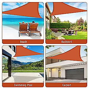 Number-one Sun Sail Shades, 9.8x9.8x9.8ft Sun Shade Sail Triangle/Waterproof 160GSM UV Block Sail Canopy, Sun Shade Sail Canopy for Patio Backyard Lawn Garden Deck Sand Camping or Outdoor Activities
