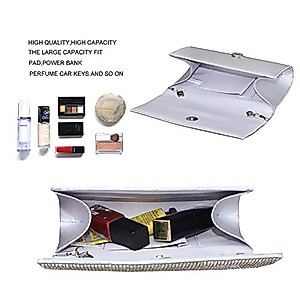 Labair Rhinestone Clutch Purse for Women Sparkly Evening Bag Wedding Formal Prom Handbag,Silver