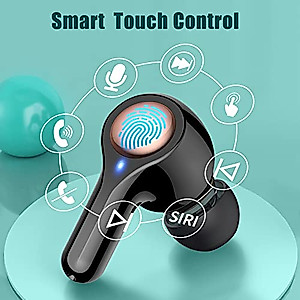 Bluetooth Headphones Wireless Earbuds 40Hrs Playtime with LED Display Charging Case Touch Control 4 Dynamic Drivers in-Ear Earphones with Mic Premium Deep Bass Earphones for Sport Black STACUL-VEAT00L