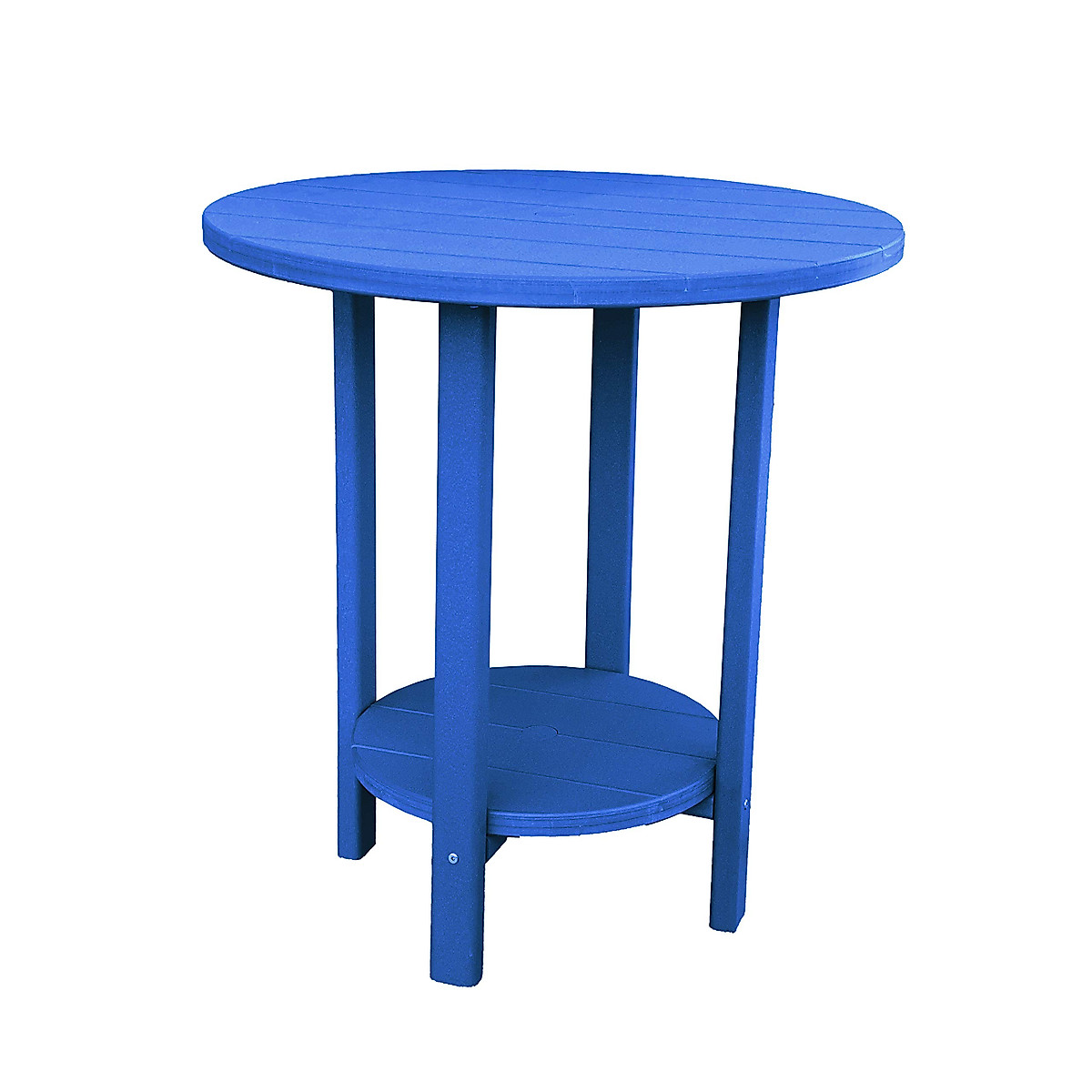 Phat Tommy Round Bar Height Patio Table - Outdoor Bar Table - Balcony Height Patio Furniture for Your Deck - Poly Outdoor Furniture, Blue