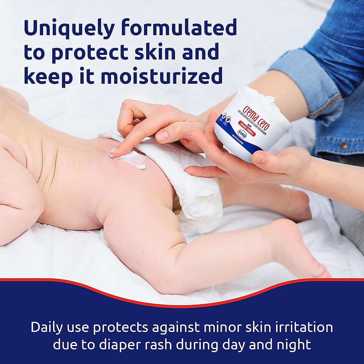 Crema Cero Diaper Rash Cream for Baby With Zinc Oxide – High-Strength Diaper Cream for Quick Relief and Protection – Hydrating and Soothing Baby Balm – 8.5 oz