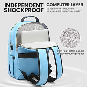 LOVEVOOK Laptop Backpack for Women 15.6 inch, Travel Backpack Purse,Professional Laptop Computer Bag,Waterproof Work Business College Teacher Bags Carry on Backpack with USB Port,Angel Blue