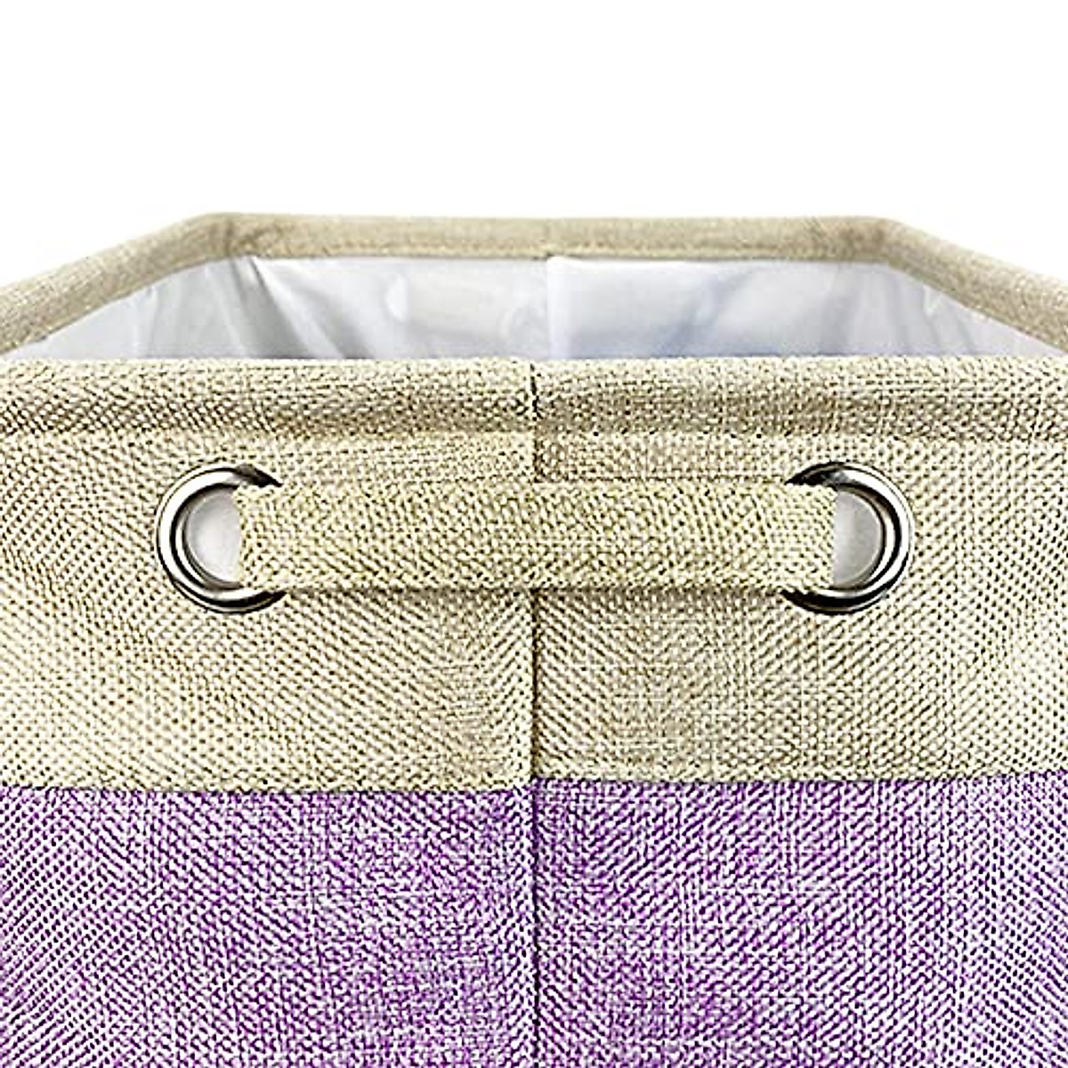 MALIHONG Personalized Foldable Storage Basket with Lovely Dog French Bulldog Collapsible Sturdy Fabric Pet Toys Storage Bin Cube with Handles for Organizing Shelf Home Closet, Purple and White