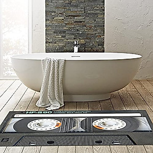 GUBIYU Music Record Black Area Rug Runner Music Carpet for Bedroom Living Room Classroom Study Playing Non-Slip Floor Mat Carpet Cool Rug Music Room Decor for Men Home Decor Rugs 23.6x59 Inches