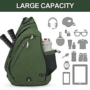 INOXTO Sling Bag, Multipurpose Crossbody Shoulder Bag for Men and Women (Green)