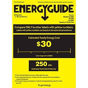 Galanz 4.3 cu ft Compact Single-Door Refrigerator, (Stainless Steel)