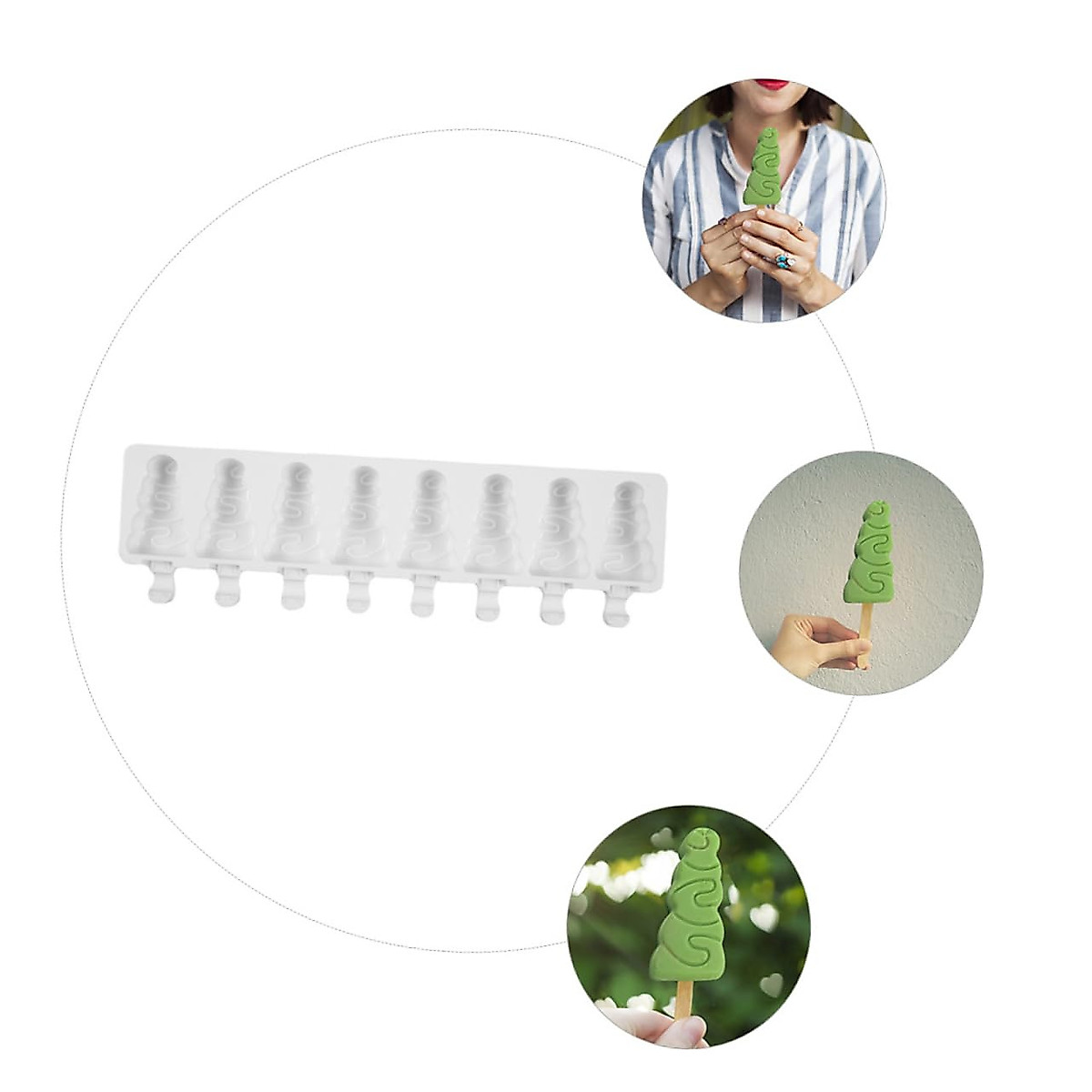 NOLITOY 2pcs Popsicle Mold Christmas Fondant Molds Diy Ice Cream Popsicle Ice Mold Ice Cream Mold Cakesicle Christmas Popsicle Maker Tray Ice Cube Tray White Soft Drink Simple