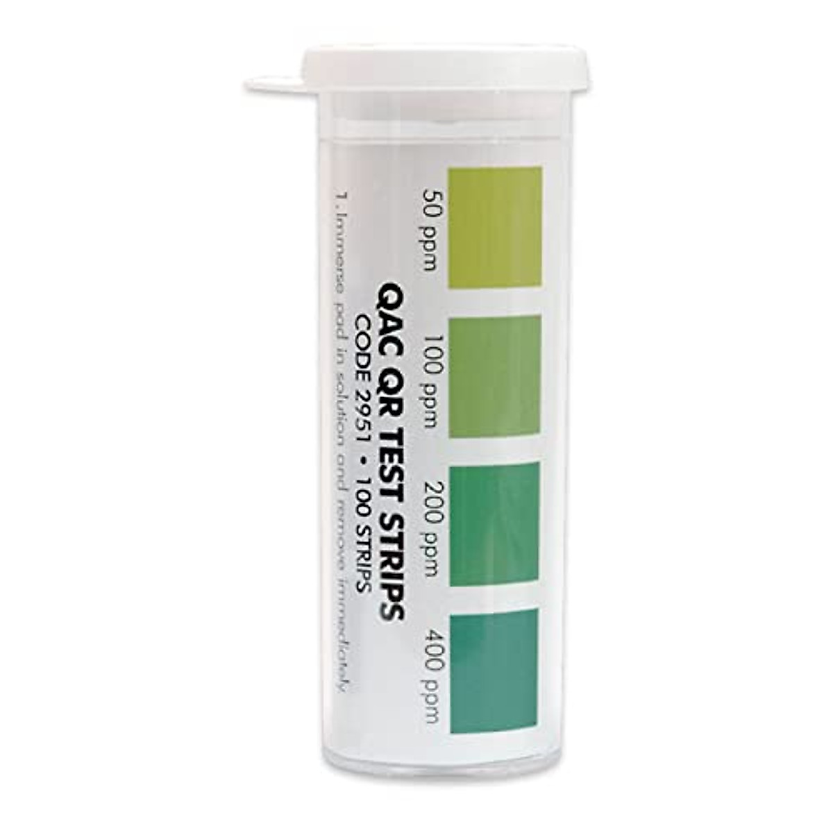 LaMotte Insta-Test 2951 QAC Sanitizer Test Paper, 50-400ppm Range (Vial of 100 Strips)