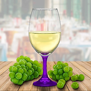 DISCOUNT PROMOS Rioja Grand Wine Glasses 20.75 oz. Set of 10, Bulk Pack - Perfect for Hotel, Bar, Restaurant or Lounge - Purple