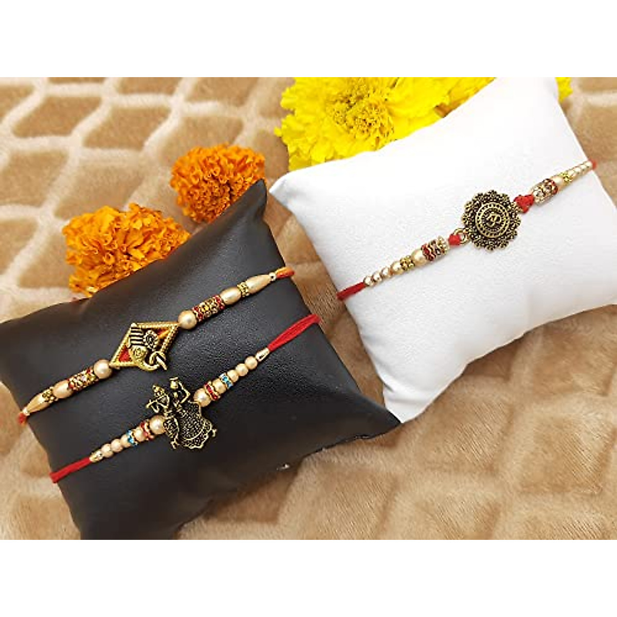 Rakhi for Brother,Stylish Bracelet God Idol RAKHI with BEST Design - Thread Raksha bandhan Rakhi Gift, Wrist bands for loving/Brother Sister, Father & Friends. (Rakhi Design 1, Small)