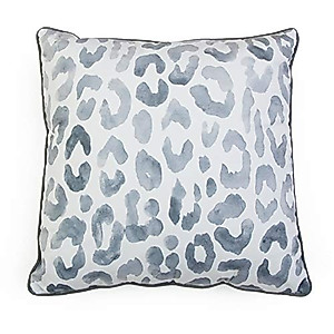 Thro by Marlo Lorenz Miron Cheetah Velvet Throw Pillow, 20" x 20", Gray