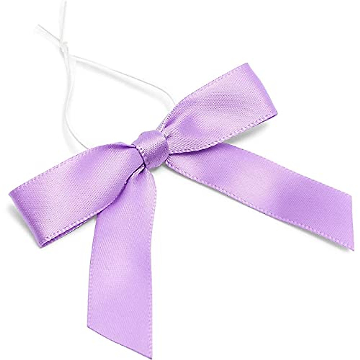 Satin Twist Tie Bows, Purple Bow (3 In, 100 Pack)