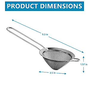 Fine Mesh Strainer For Bar -Stainless Steel Conical Strainer For Cocktail Drink Bar Strainers Bartender Bar Tool, 3.5" Inch (2 pcs)