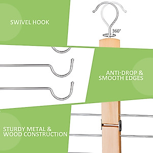 OMHOMETY Tank Top Hanger, 2 Pack Bra Organizer, Sturdy Wooden Space Saving Holder Closet Organizers and Storage for Tank Tops, Bras, Camisoles, Swimsuits