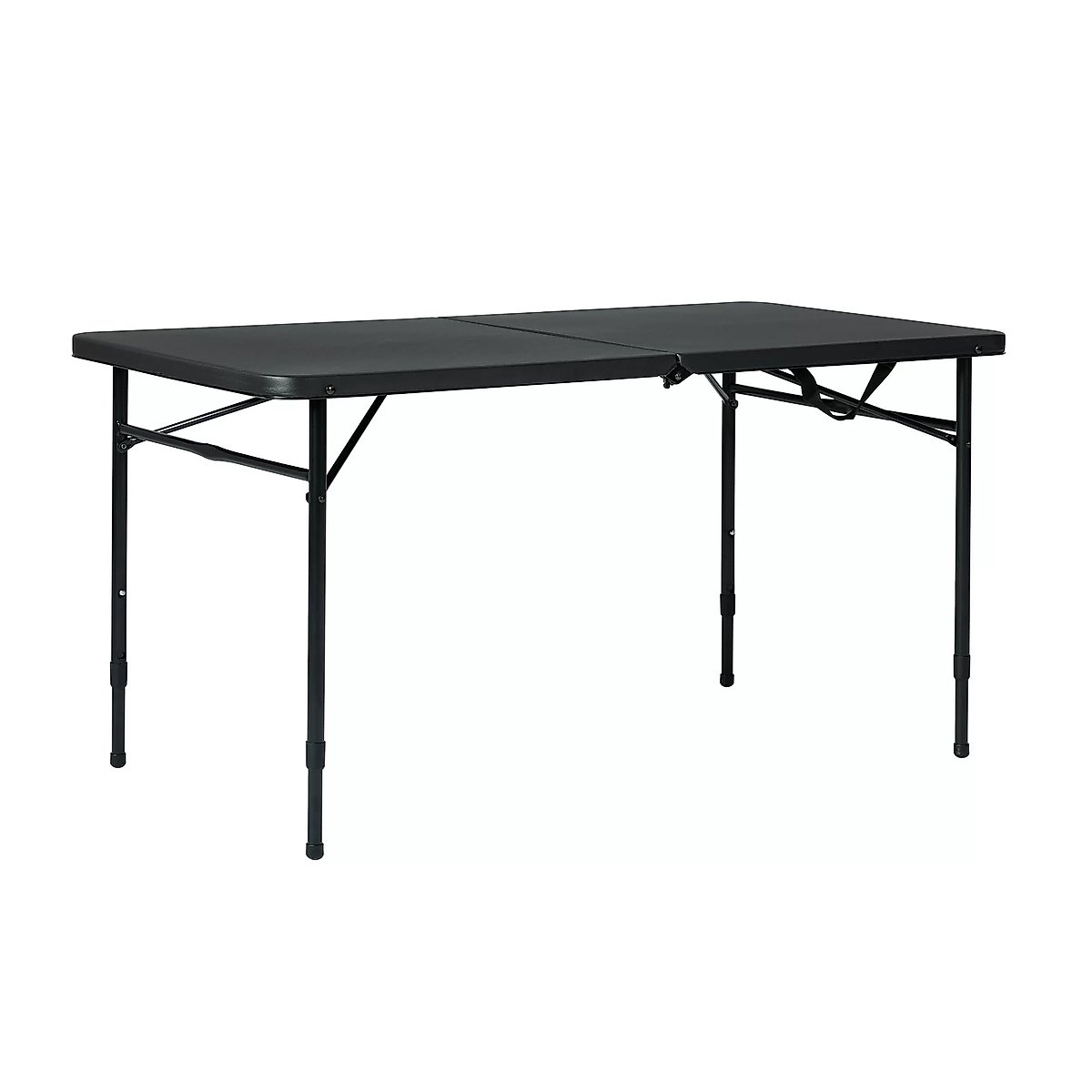 GEEYOU Versatile and Portable: 4-Foot Fold-in-Half Adjustable Table in Rich Black | Convenient and Space-Saving Solution