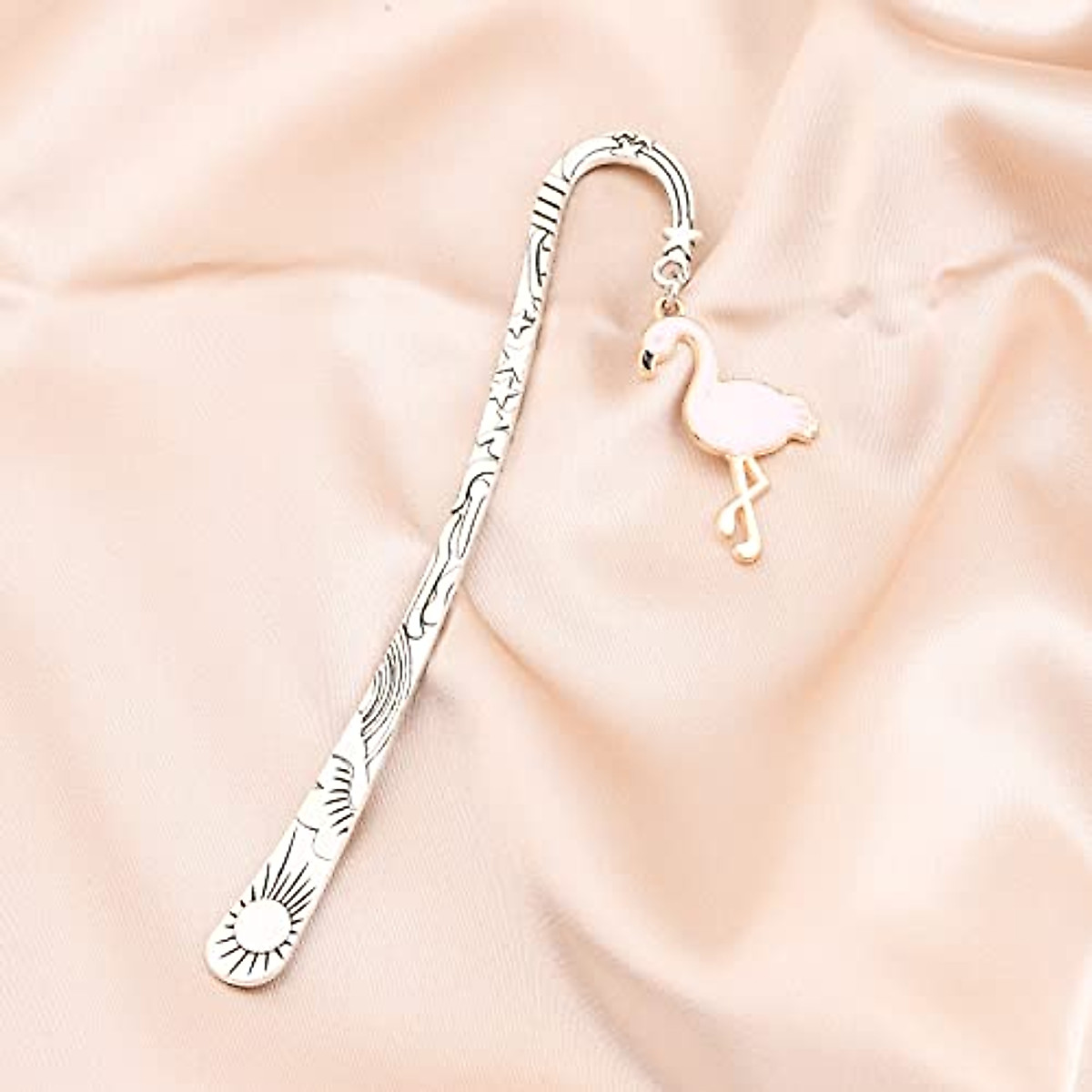 bobauna Enamel Flamingo Themed Bookmark Flamingo Bird Lover Jewelry Gift for Book Lover (Flamingo Bookmark)