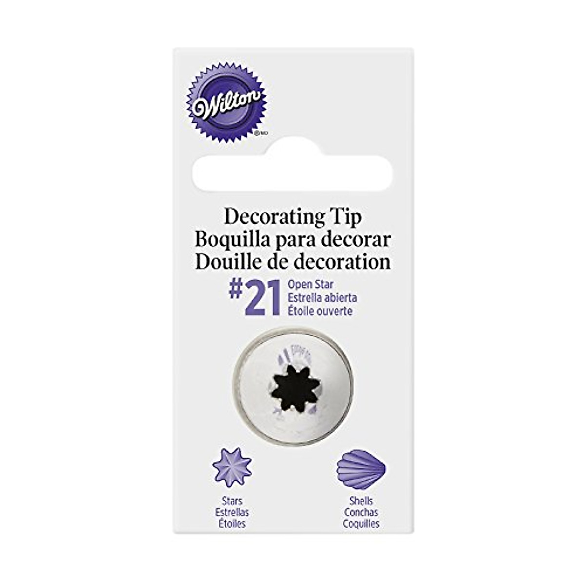 Wilton Cake Decorating Tip Pkg Open Star #21