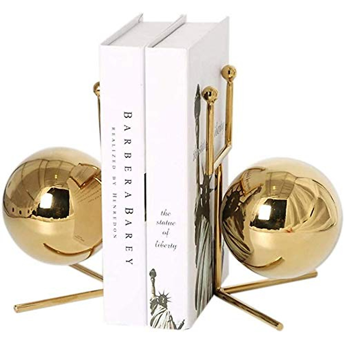 Bookend Supports HeavyDuty ， Bookends 1 Pair of Heavy-Duty Stainless Steel Art Desktop Design Decorative bookends for Home Office