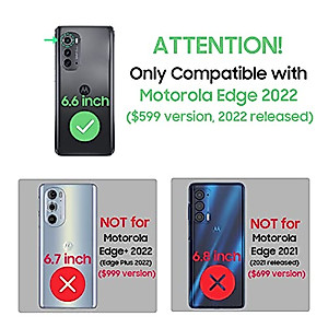 for Motorola Edge 2022 Case, Moto Edge 2022 Heavy Duty Case with Screen Protector, Military Grade Drop Proof Cover, Dual Layer Rugged Protective Shell (Black)