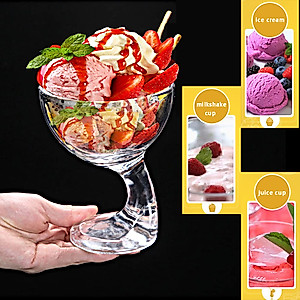AEFPOYMXU Glass Dessert Cups set 4 Serving Bowls Ice Cream Sundae Punch Candy Snack Christmas Plates Small Appetizer Cute Salad Mini Bar Supplies Dish