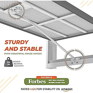 Xabitat Wall Mounted Ironing Board with Iron Holder, 36.2" X 12.2" Compact Mount Fold Down Iron Board for Small Spaces, Space Saving with Cotton Fabric Cover, White and Grey