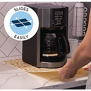 S&T INC. Coffee Mat, Absorbent Coffee Bar Mat for Coffee Maker and Espresso Machine, Coffee Maker Mat for Countertops, Coffee Beans Print, 14 in. x 20 in., 1 Pack