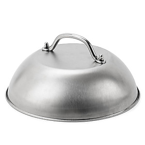 ZBXFCSH Griddle Accessories - Heavy Duty 9" Wide Smashed Burger Melting Cheese Dome - Commercial Grade Stainless Steel Basting and Steaming Cover- Best for Use in Flat Top Grills, 0.6mm Thickness