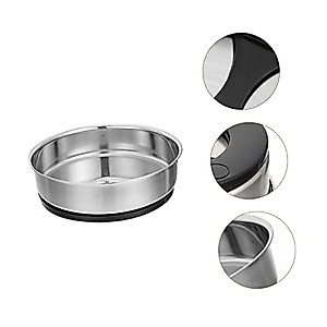 Holibanna 1pc Boxes Rotating Rack Trinket Tray Stainless Steel Container Makeup Pallets Pantry Susan Rotating Rack Household Storage Boxes Non-slip Storage Cases Fruit Containers Food