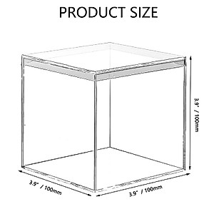 Copzievkae 4 Pack Clear Acrylic Boxes - 3.9x3.9x3.9 Inch, Display, Storage Box for Candy Jewelry