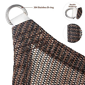 Eden's Decor 6' x 8' Brown Sun Shade Sail Outdoor Canopy Rectangular Awning Fabric Cloth Screen for Patio Garden Backyard Pergola Custom Size