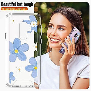 Rayboen for Galaxy S9 Plus Case, Floral Pattern Shockproof Protection Phone Cover, Silicone Protector Funda para Samsung S9 Plus Transparent Flexible Sleek Durable Case
