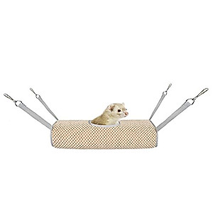 Niteangel Tunnel Hamster Hammock for Small Animals, Tunnel Tube Rat Ferret Toy (Yellow)
