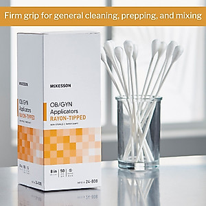 McKesson OB/GYN Applicators Rayon Tipped, Non-Sterile, 8 in, 50 Count, 1 Pack