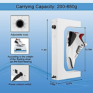 UVEHAS Floating Shoe Display, Levitating Rotating Sneaker Display Stand Acrylic Magnetic Suspension Shoe Display Holder with LED Light for Shoes Store Advertisement Exhibition Home Decor Gifts