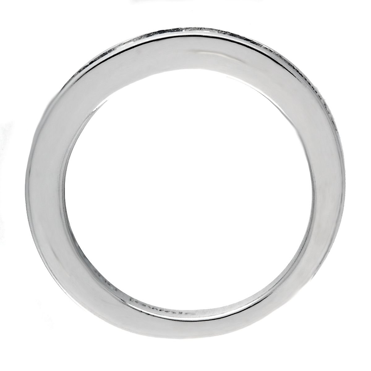 1000 Jewels Olivia B: Princess-cut SImulated Sapphire & IOF CZ Semi-Eternity Wedding Band Silver, 3132A sz 7.0