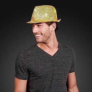 FlashingBlinkyLights Sequin Light Up LED Fedora Hat