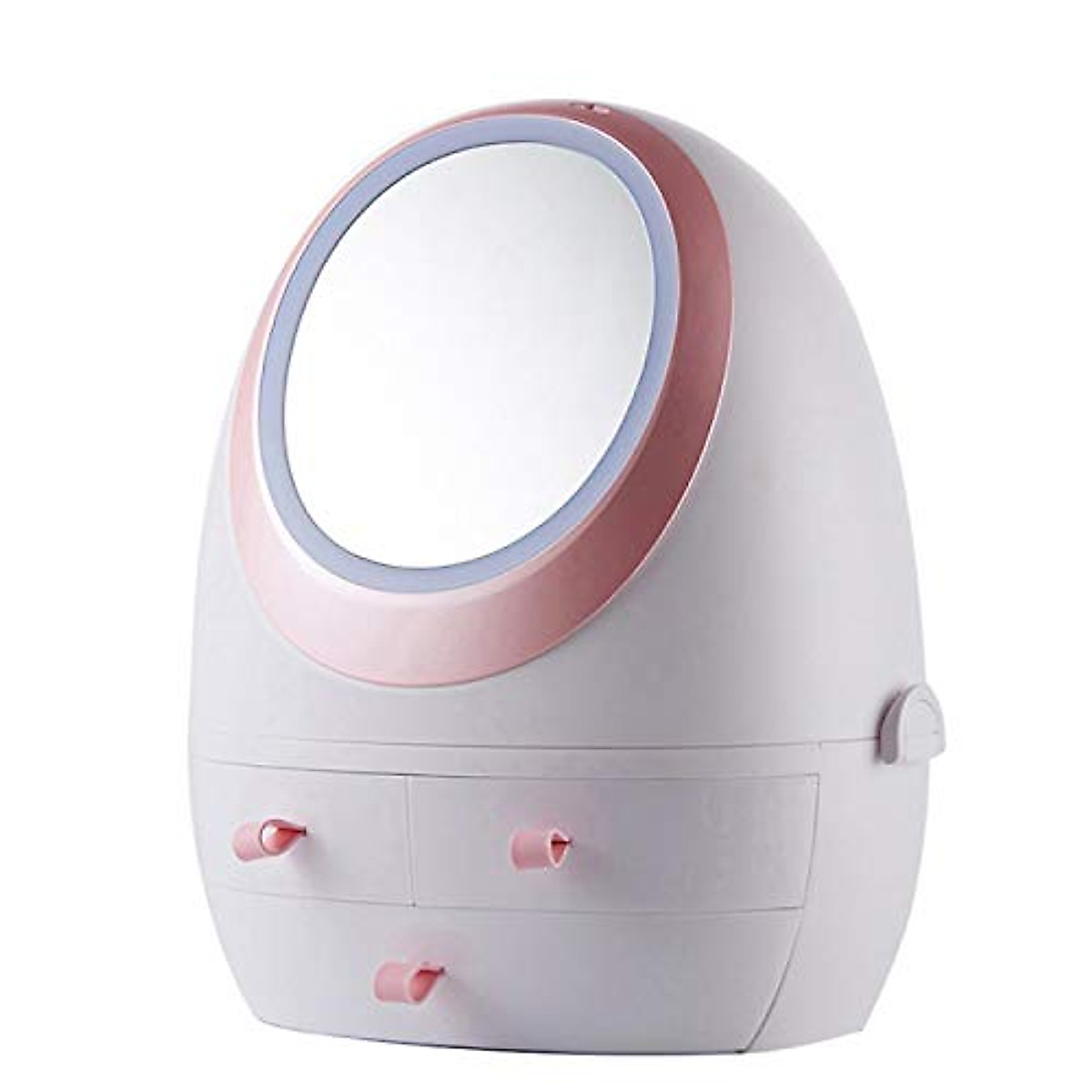 FQYYDD Illuminated Makeup Mirror Usb Cosmetics Storage Box Dust Drawer Makeup Mirror With Led Light