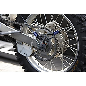 BRINKS - 40mm Laminated Steel Sure Grip Weather Resistant Padlock with 4 Foot Looped Steel Cable - Plastic Polymer Wrapped and Chrome Plated with Hardened Steel Shackle, 175-25481