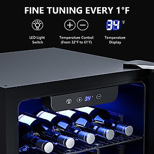 Icyglee Beverage Refrigerator Cooler - 126 Can Mini Fridge with Glass Door for Soda Beer, Wine, Beverage Cooler for Home, Office, Bar with Adjustable Removable Shelves, Black