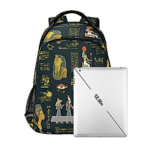 Vozoza Ancient Egypt Theme Backpack for Girls Kids Boys School Bookbags,Student Laptop Backpack Carrying Bag Casual Lightweight Travel Sports Day Packs