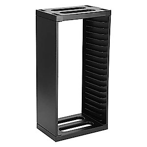 SALUTUY Game Holder Rack, Stylish Multimedia Storage Functional Game Accessories Organizer Game Disc Storage Organizer Shelf Space-Saving Adjustable for Game Discs