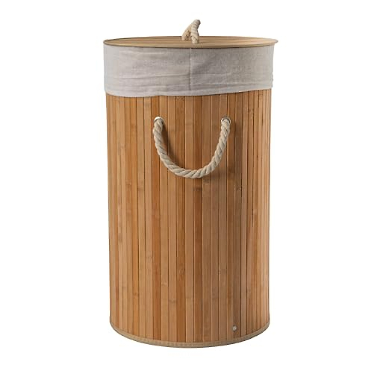 Household Essentials Bamboo Laundry Hamper with Rope Handles, 15-Gallons, Natural