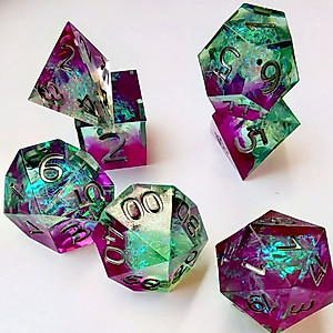 Colcolo Polyhedral with Sharp Lightwheigt 7-8 D10 D% D12 D20 Set for Conscious Role Playing