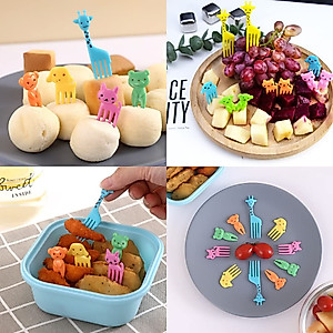 Silicone Lunch Box Dividers, 24 pcs Bento Box Dividers with 10 Animal Food Picks,Silicone Bento Box Inserts with 40 pcs Kids Flossers,Silicone Baking Cups,Muffin Pan Liners,Bento Box Lunch Box Kit