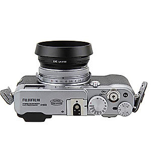 JJC LH-JX100 BLACK Metal Lens Hood/ 49mm Filter Adapter Ring for Fujifilm X70 X100 X100S X100T X100F X100V, Fuji X100S, Fuji X100F, Fuji X100V Lense Hood Shade, Fujifilm LH-X100 Lens Hood Replacement